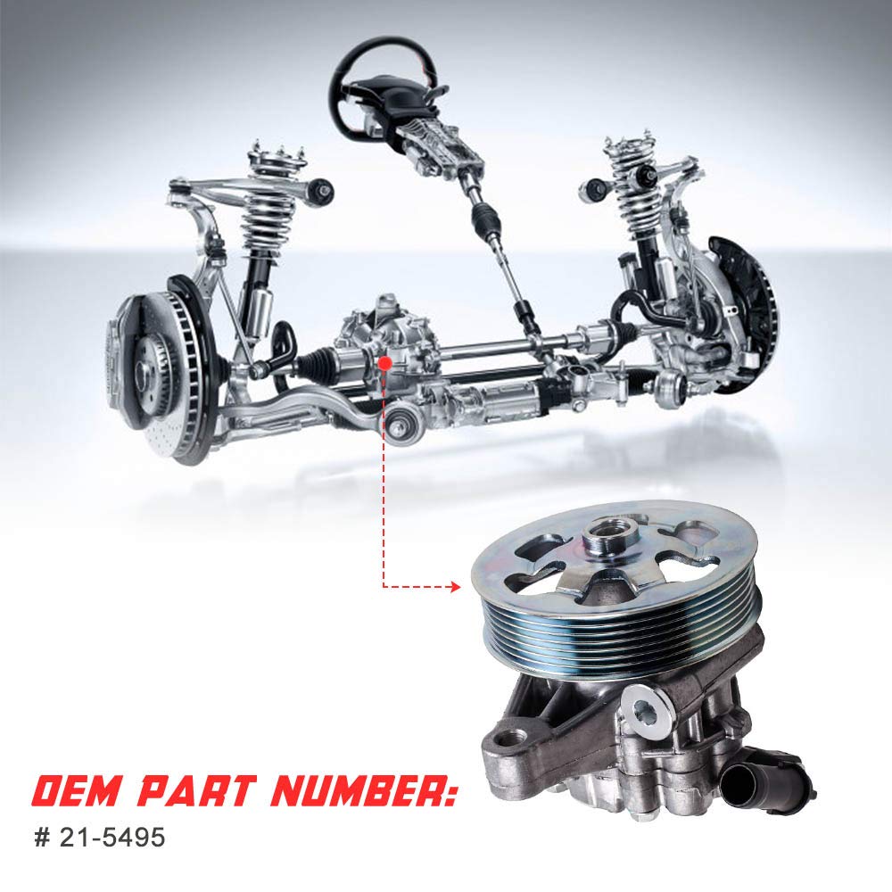 Power Steering Pump 21-5341 for 2003 2004 2005 Accord 2.4L with OE Replace OE # 56110-RAA-A01 56110RAAA03 96-5341 5776 990-0656 PSP1006
