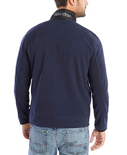 Nautica Men's Full-Zip Mock Neck Fleece Sweatshirt, Navy, X-Large