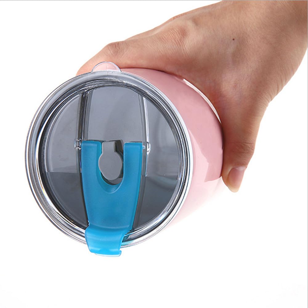 PIVHWIR 2 Pcs Replacement Tumbler Lids, Cover Replacemen Spill-proof Splash Resistant Travel Mug Lid Fits for Inner diameter 3.15 INCH Yeti Rambler, Ozark Trail, Old Rtic(Blue+Pink)(20 OZ)