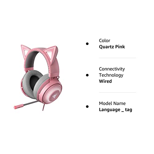 Razer Kraken Pink Kitty Edition, Wired (Renewed)