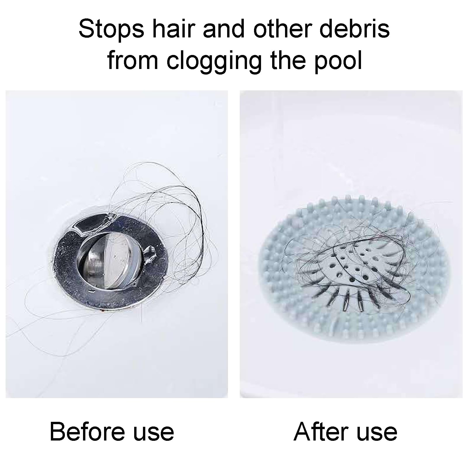 Shower Drain Hair Catcher Durable Silicone Hair Stopper Shower Drain Covers Easy to Install and Clean Suitable for Bathroom Bathtub Tub and Kitchen 5 Pack
