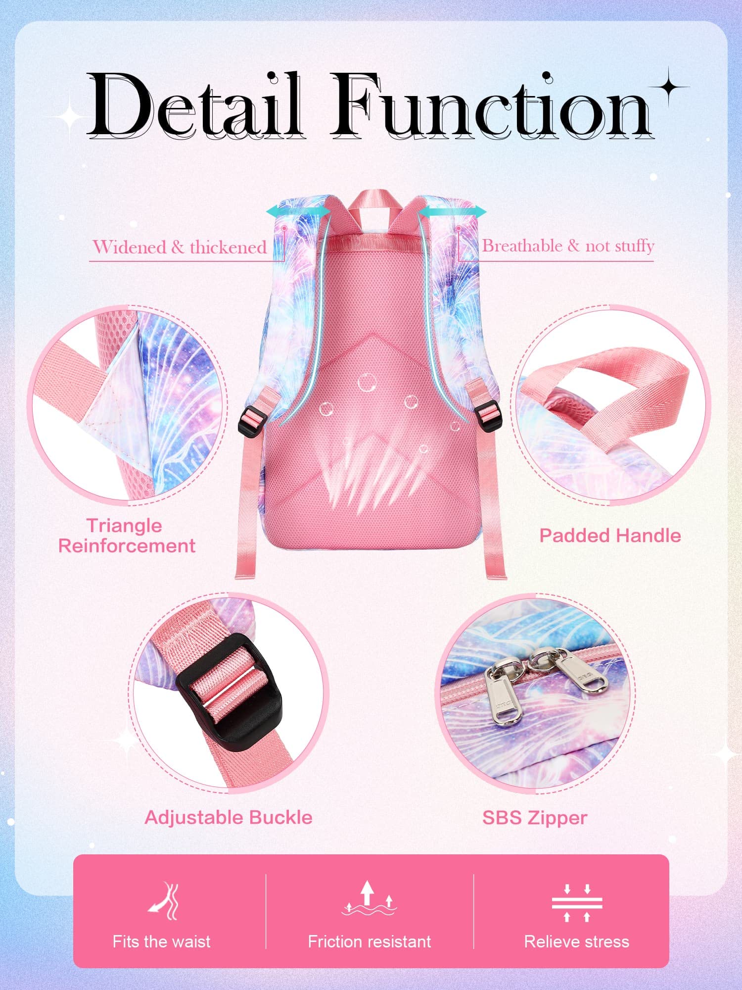 Tpeohan Girls College Backpack Waterproof Cute Backpacks for School Girl Book Bag Colorful