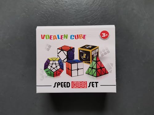 Vdealen Speed Cube Set, Cube Bundle 2x2 3x3 Pyramid Dodecahedron Skewb Magic Cube Pack, Puzzle Cube Collection Toys Easter Valentines Day Gift for Kids Teens Adults- 5 Pack