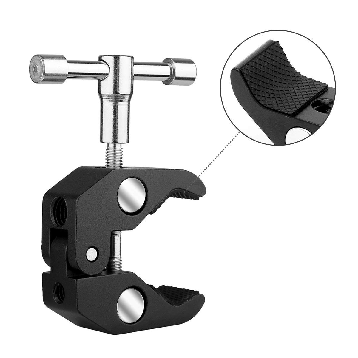 SLOW DOLPHIN Photography Super Clamp with Camera Clamp Mount Ball Head Clamp and Mini Ball Head Hot Shoe Mount Adapter with 1/4'' -20 Tripod Screw for Monitor, LED Lights, Flash Light,Microphone