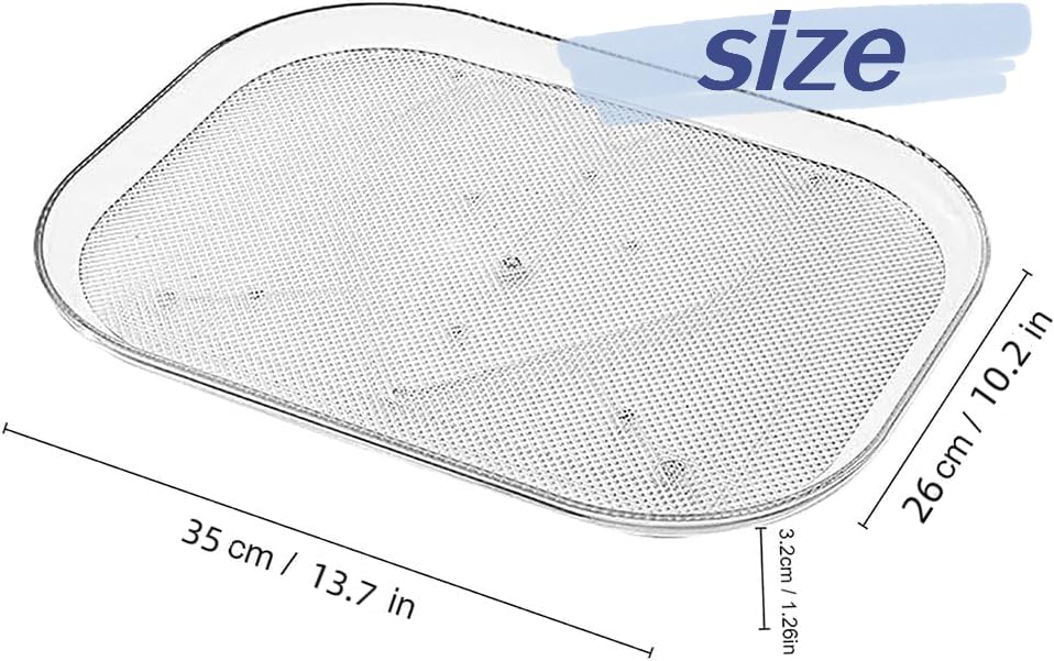 RSFIL Lazy Susan for Refrigerator, Clear Lazy Susan for Cabinet, Square Lazy Susan for Refrigerator, Rectangular Lazy Susan for Refrigerator, Kitchen, Table