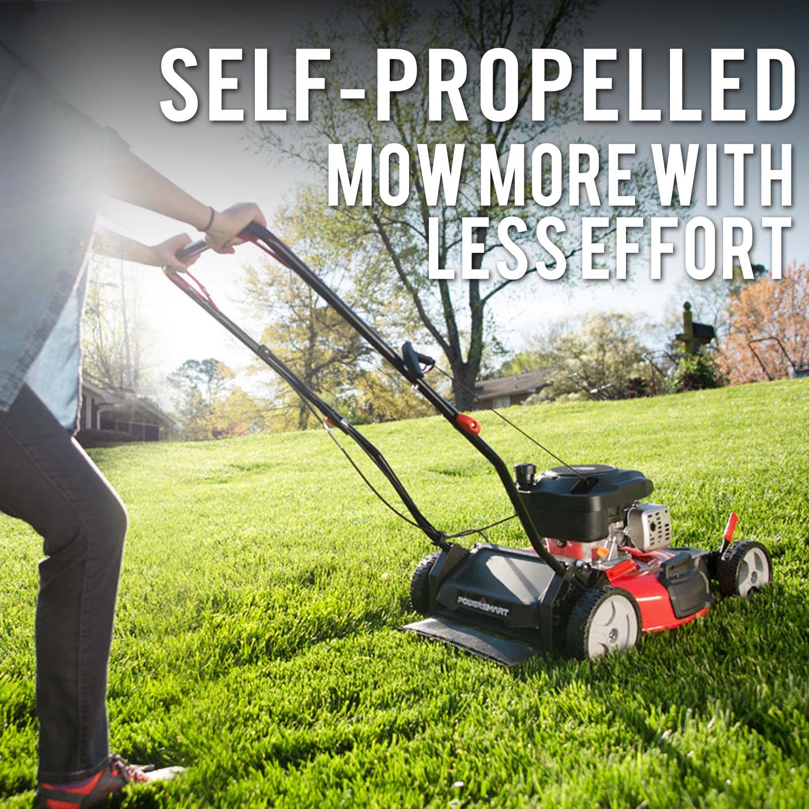 PowerSmart Gas Lawn Mower 21-Inch Self Propelled with 170cc Engine 3-in-1 Walk Behind DB2321SR