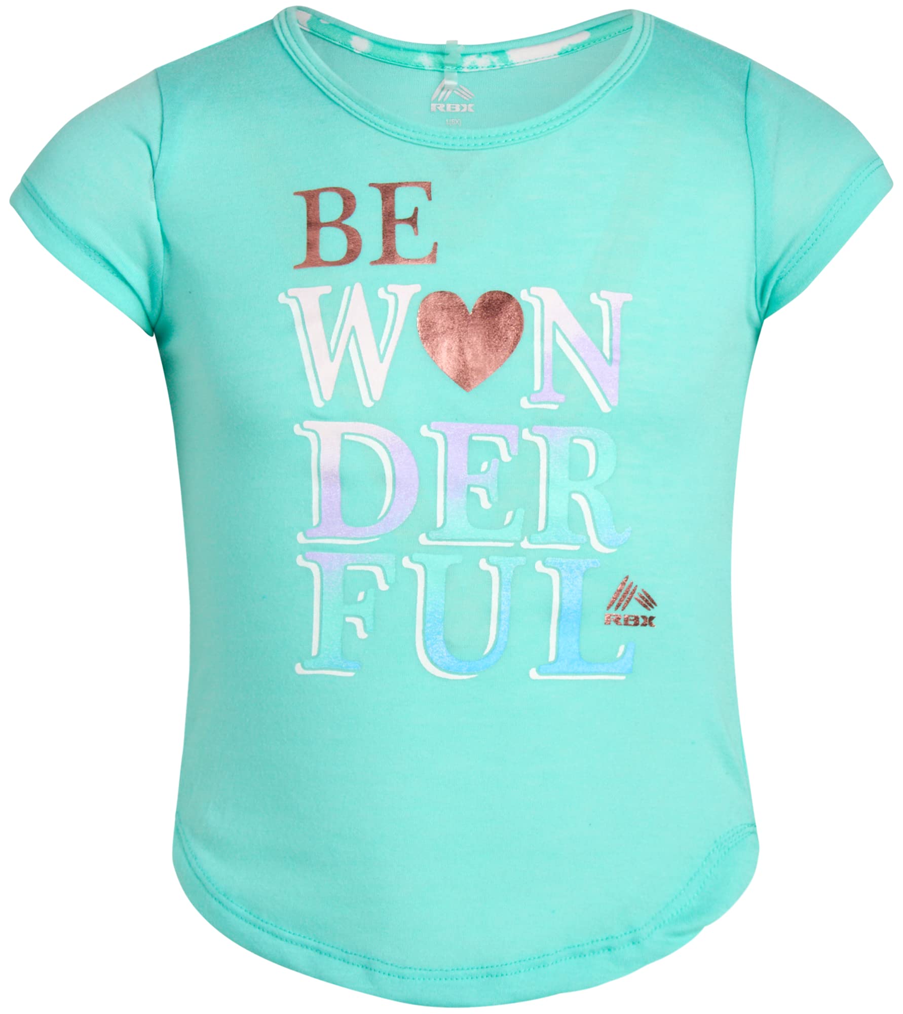 RBX Girls’ Active Leggings Set - 2 Piece T-Shirt and Capri Leggings (Size: 4-12), Size 7/8, Green Power