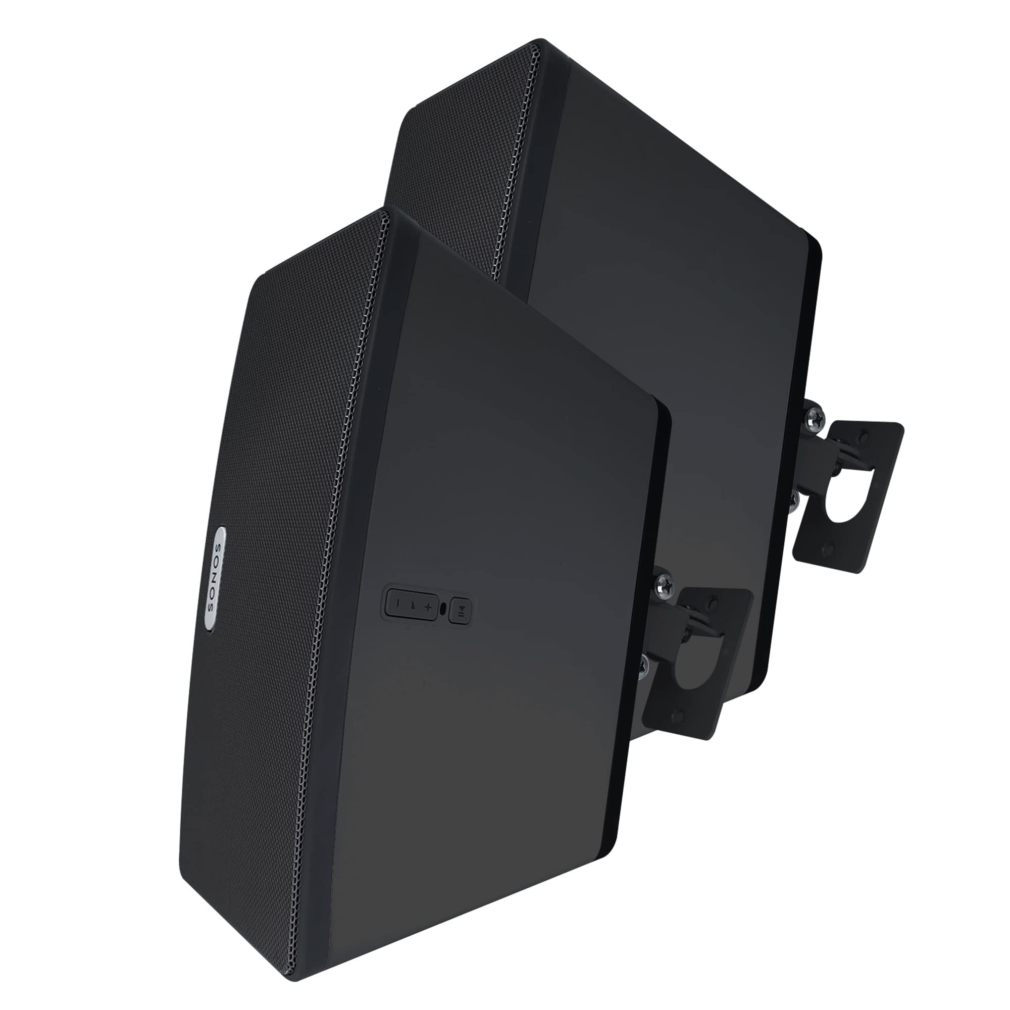 Play 3 Wall Mount Black Pair, Compatible with Sonos Play:3 Only, Twin Pack, Adjustable Swivel & Tilt Mechanism, 2 Mounting Brackets includes All Fixings