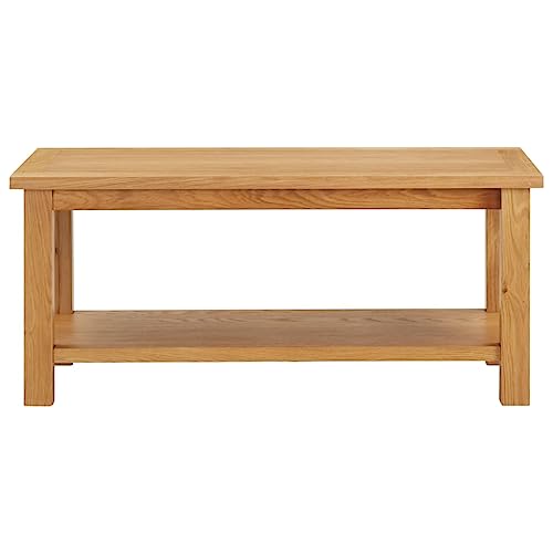 QJBSAVVA Coffee Table 43.3"x21.7"x15.7" Solid Oak Wood,Center Table Low Table Folding Table Entrance Table Suitable for Meeting Rooms, Reception Rooms, Offices