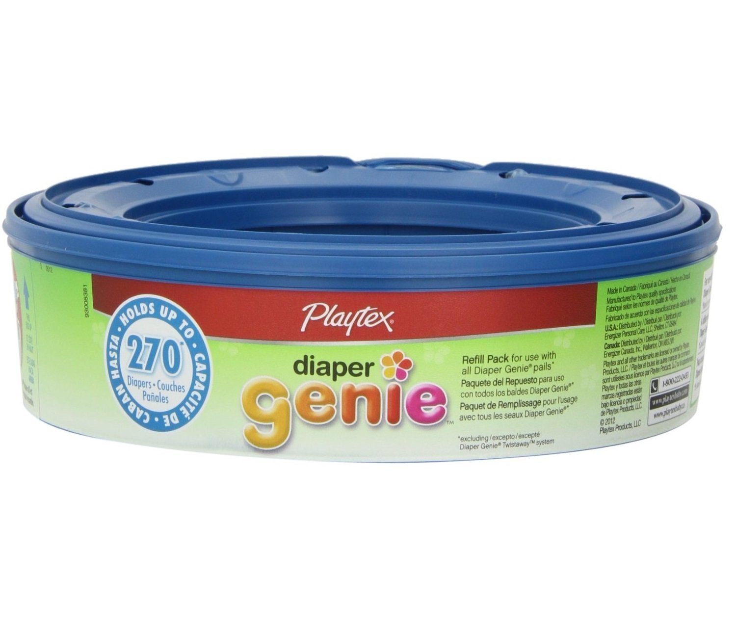 Playtex Diaper Genie Disposal System Refills, 6 pack, up to 270 diapers each (1620 total)