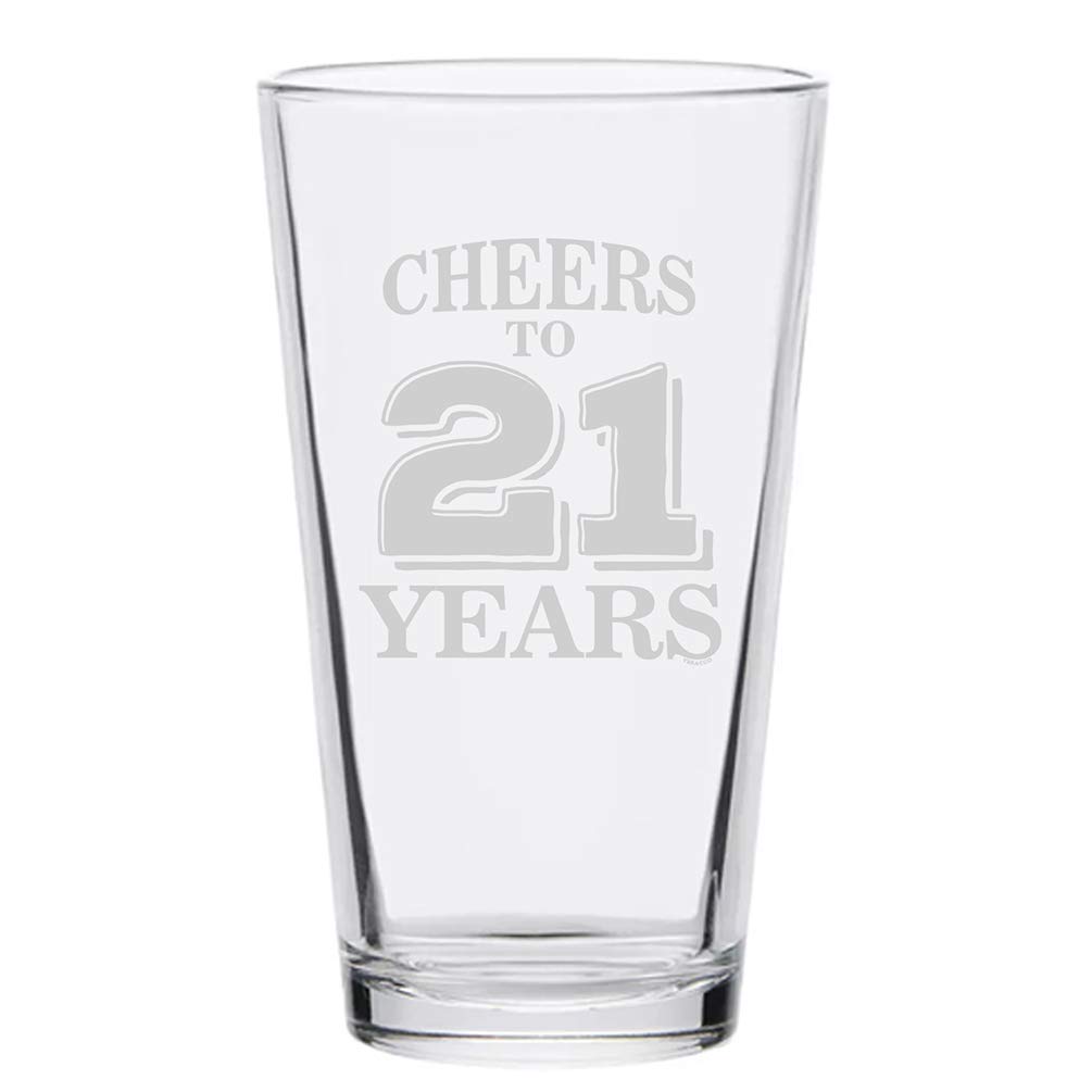 Veracco Cheers To 21 Years Twenty First Pint Beer Glass 21st Birthday Gift For Him Her (Clear, Glass)