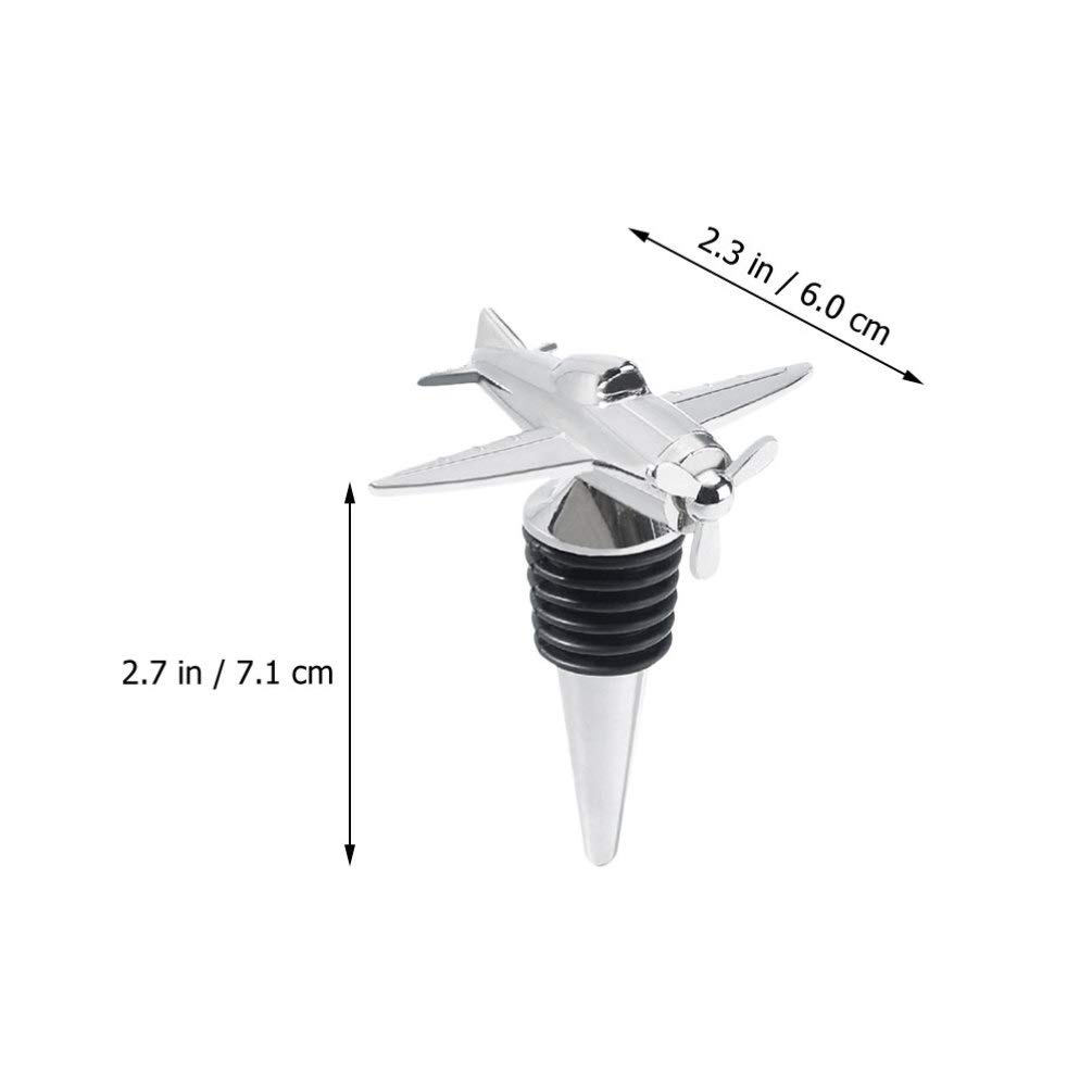 Yardwe 2pcs Wine Bottle Stopper Wine Champagne Preservation Plug Aircraft Style Beer Wine Spout Saver Beverage Bottle Seal Cork