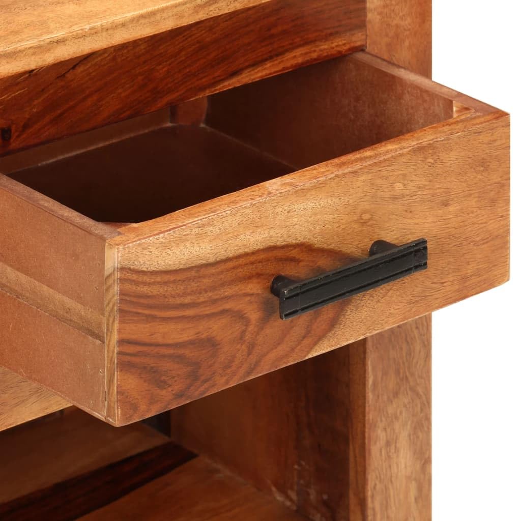 QJBSAVVA Nightstand 15.7"x11.8"x19.6" Solid Sheesham Wood,Bedroom Furniture Side Tables Sofa Side Table Suitable for Bedroom, Living Room, Office, Corridor