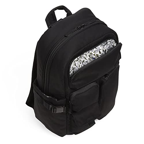 Vera Bradley Women's Cotton Utility Large Backpack, Black, One Size