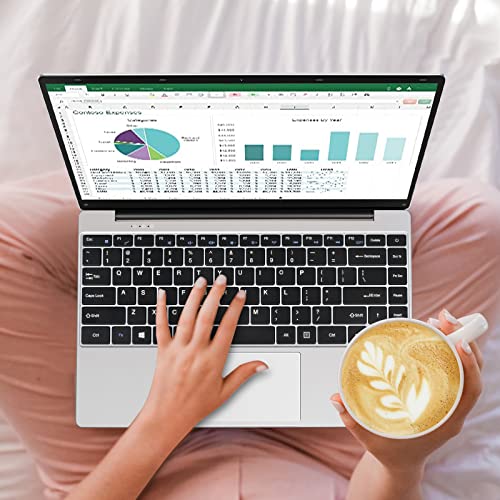 Ruzava 14" Laptop 6GB RAM 64GB Storage Support 1TB SSD Expansion Traditional Laptops Win 10 2.4G+5G WiFi Bluetooth 4.2 USB HDMI 1920x1080 FHD WOZIFAN with Wireless Mouse for Work Study -Silver