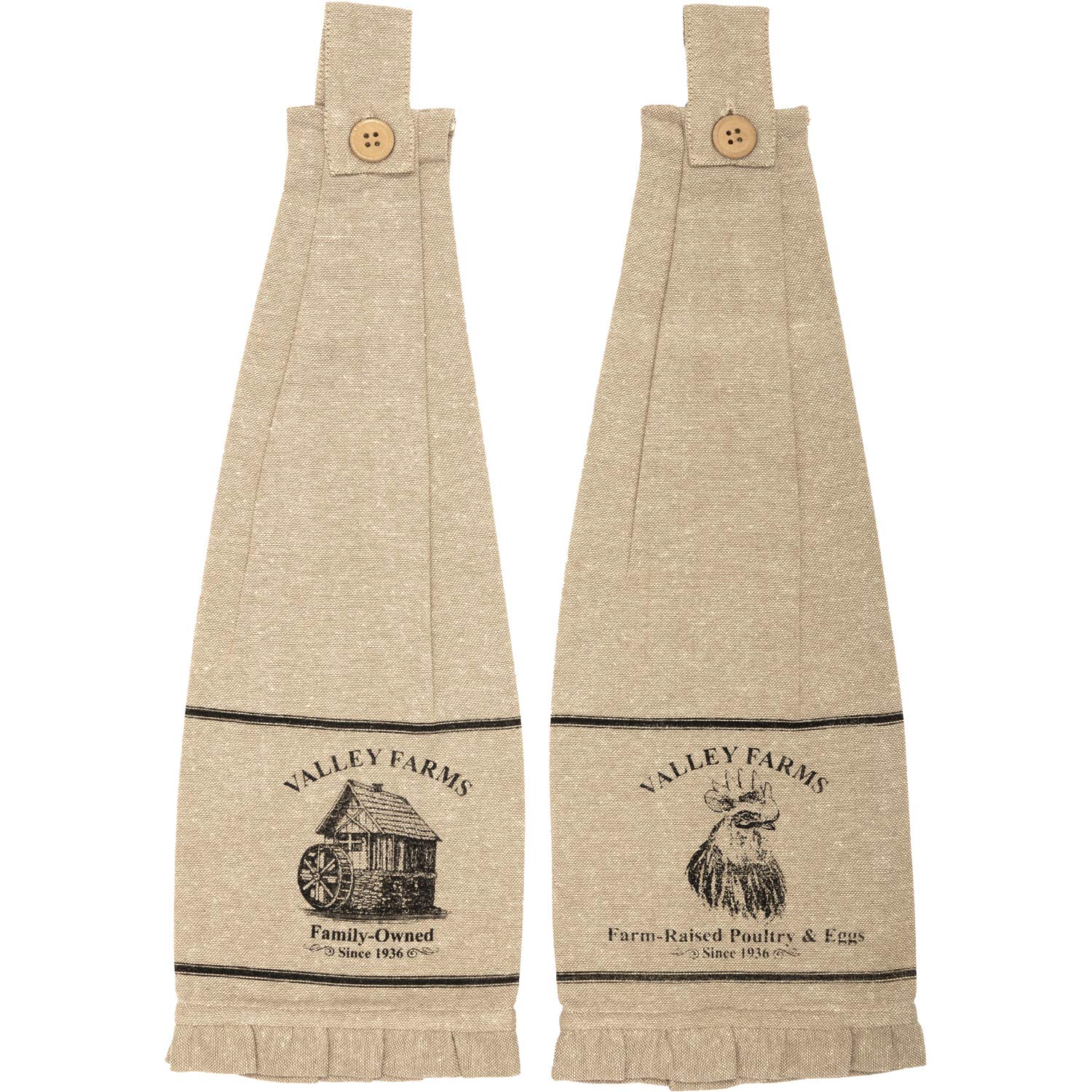 VHC Brands Valley Farms Mill and Rooster Farmhouse Tea Towel (Set of 2)