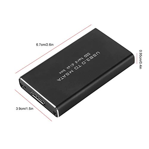 Redxiao SSD Enclosure, 3030/50mm 6Gbps Fast Transmission Rate Aluminum Alloy Strong Portable Durable Solid State Disk Box