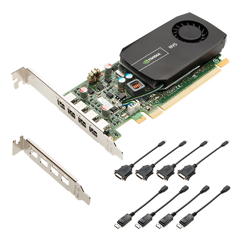 PNY NVIDIA Quadro NVS 510 2GB GDDR3 4-Mini DisplayPort Low Profile PCI-Express Video Card VCNVS510DVI-PB (Renewed)