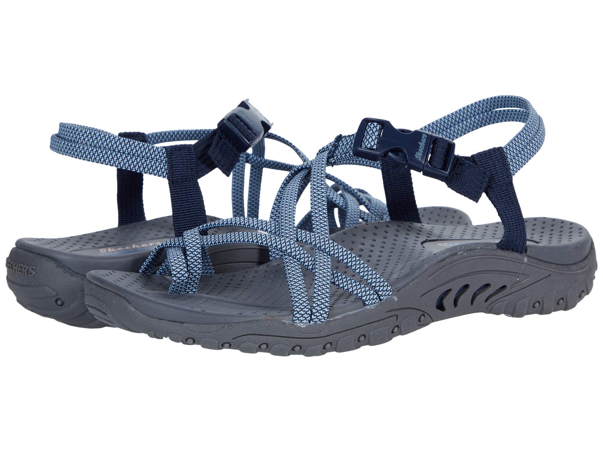 Skechers Women's Reggae-IRIE MON Sport Sandal, Navy/Blue, 9
