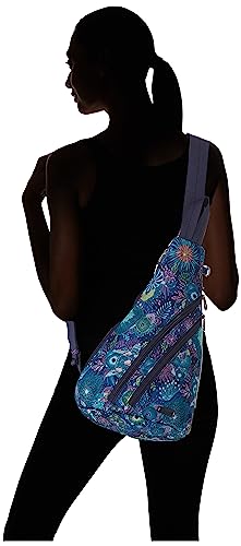 Sakroots Women's On The Go Sling Backpack in Nylon Eco Twill, Royal Blue Seascape 2