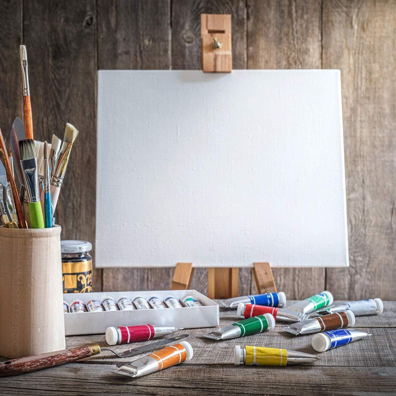 Premiere by Nicole 10 Pack Stretched Canvas for Painting,8x10|Bulk Value Pack Plain White Rectangular Canvases|Triple Acrylic Gesso Primed|Art Supplies for Acrylics,Oil Painting,DIY Wall Decor