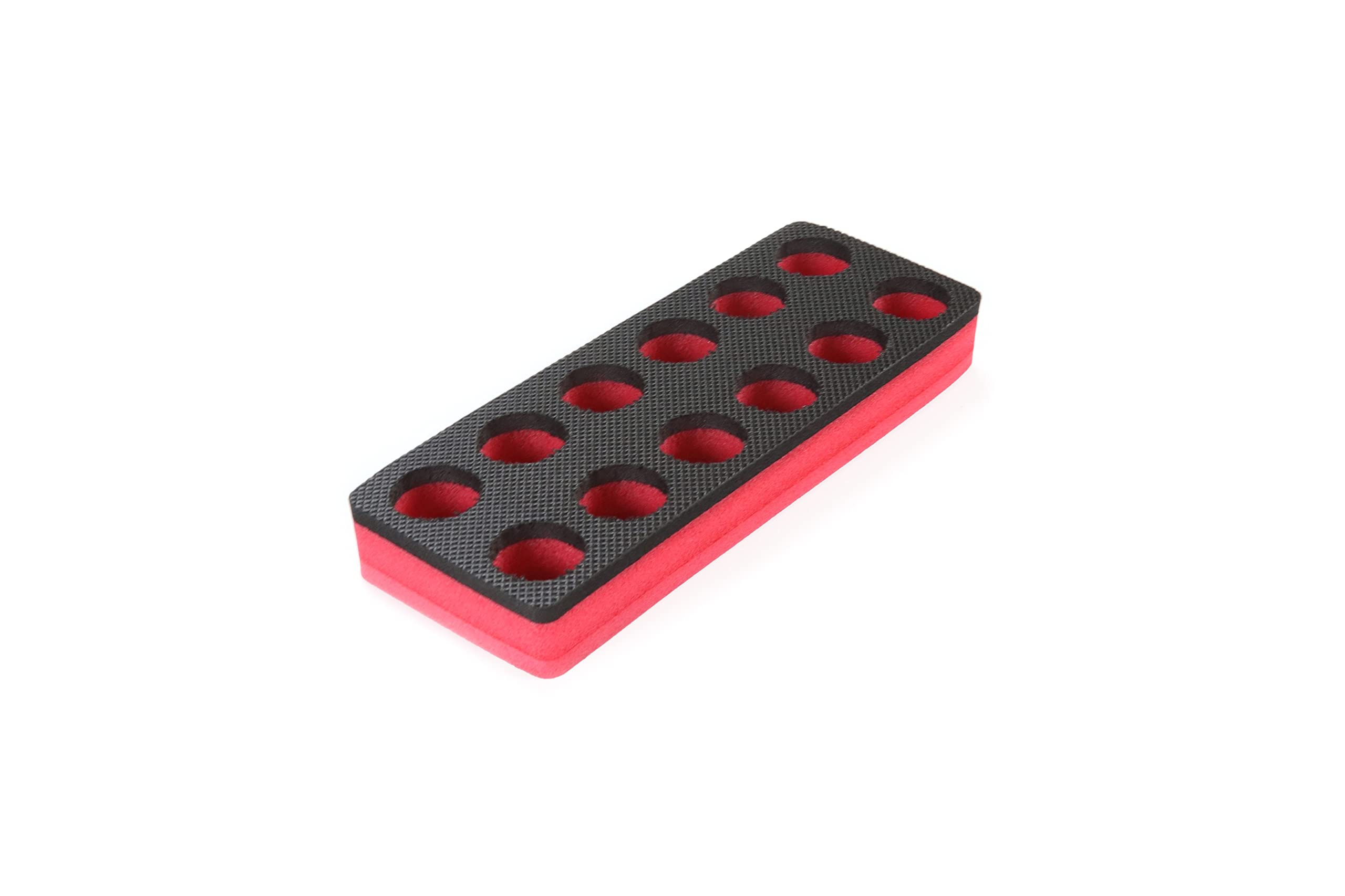 Polar Whale 2 Bottle Racks Durable Red and Black Foam Storage Holder Organizer Stand Transport Holds 12 Tubes Fits up to 25mm Diameter