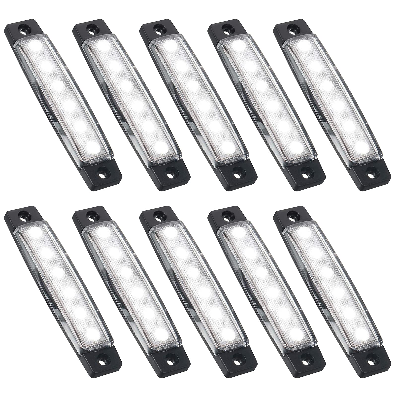 PSEQT 10 Pcs LED Rock Strip Lights Car Underglow Wheel Fender Well Lighting Kits Waterproof for Golf Cart Wrangler Offroad Truck RV UTV ATV Snowmobile (White)