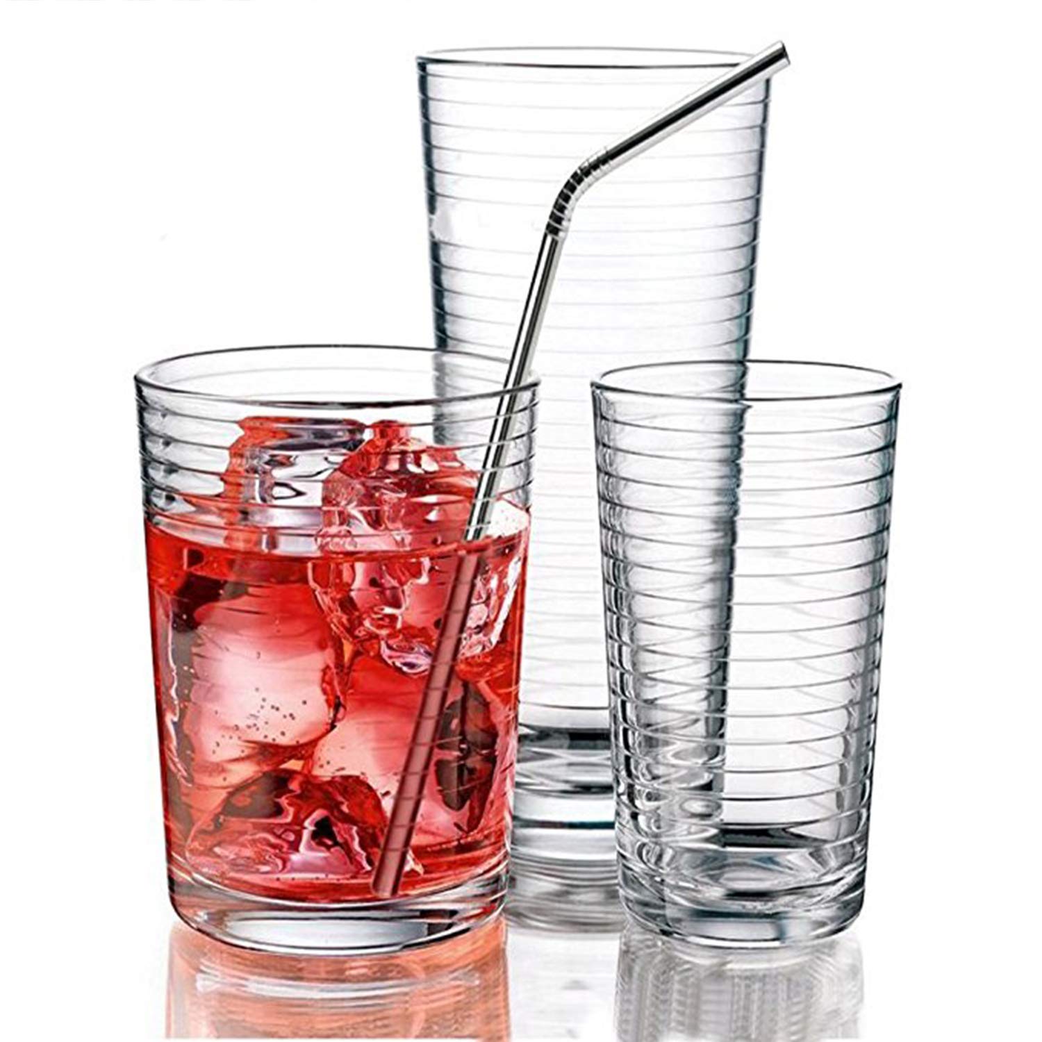 Yihong Reusable Metal Straws, Set of 8
