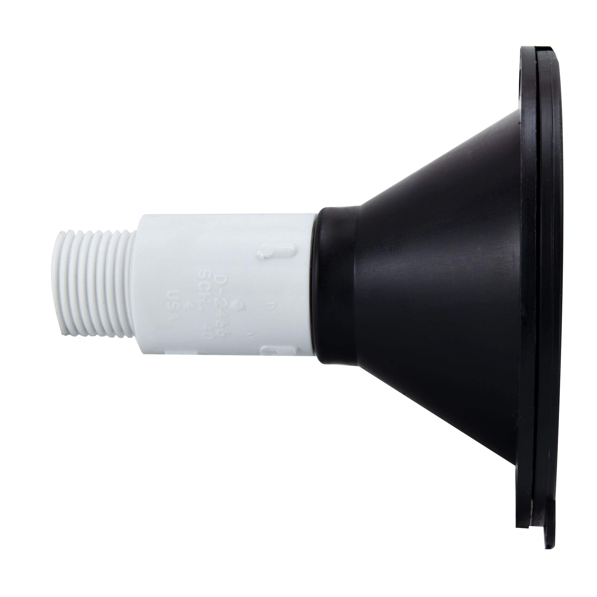 RecPro RV Exterior Spray Port Hook-Up Connector | Optional Hose with Sprayer or Quick Connector | RV Exterior Shower Port (Black, Flexspout)