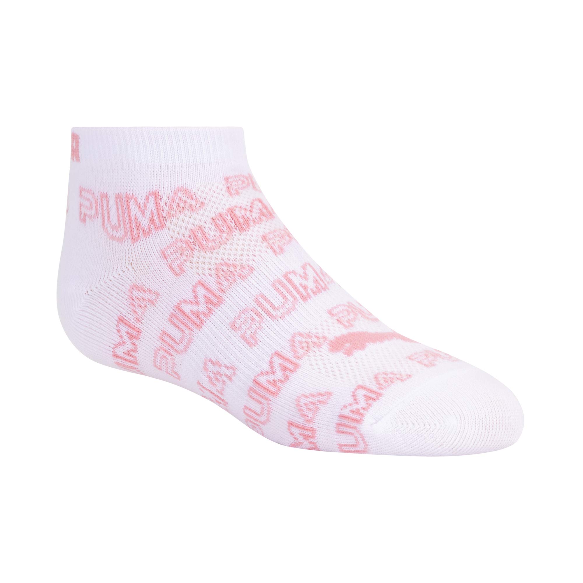 PUMA girls Low Cut Socks, White/Light Purple, 9 11 US