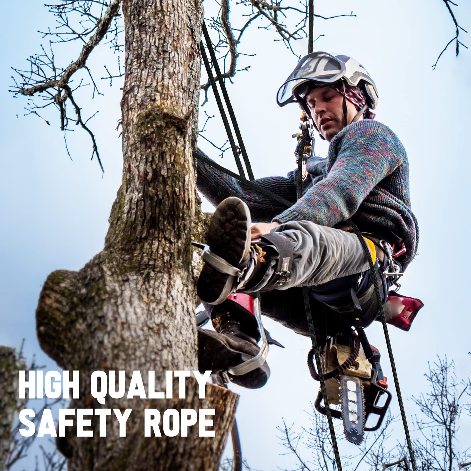 RENRANRING Outdoor Climbing Rope 10M(32ft) Static Rock Climbing Rope, Escape Rope Ice Climbing Equipment Fire Rescue Parachute Rope