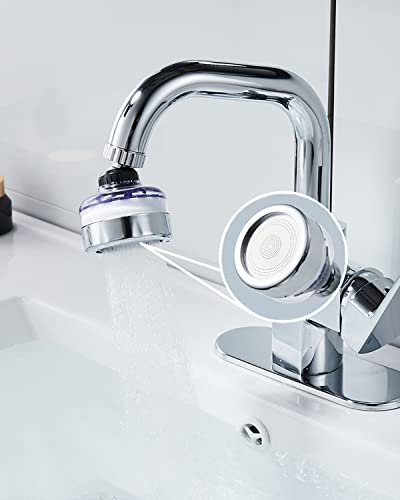Sink Water Filter, 360° Rotating Bathroom Sink Filter, Kitchen Bathroom Universal Sink Water Filter Faucet-Removes Chlorine Fluoride Heavy Metals