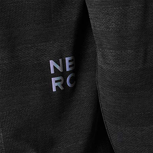 New Balance Men's Q Speed Fuel Jacquard Long Sleeve, Black Heather, X-Large