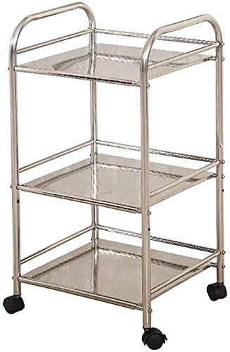 Utility Rolling Cart Kitchen Island Trolley Serving Catering Storage Cart 3 Tier Medical Equipment Rolling Cart, Beauty Salon Trolley with Universal Brake Wheel, Perfect for Hospital/Dental Clinic, 80