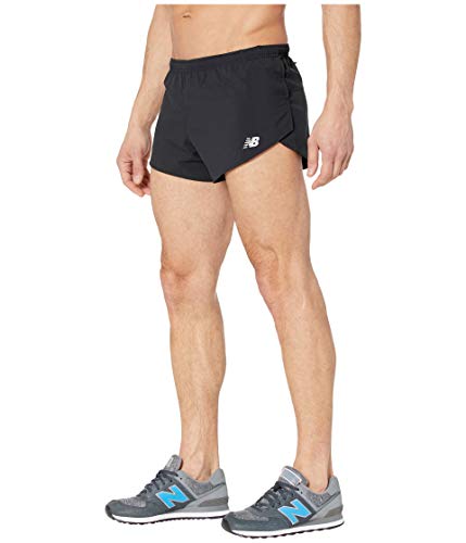 New Balance Men's Impact Run 3 Inch Split Short, Black , Medium