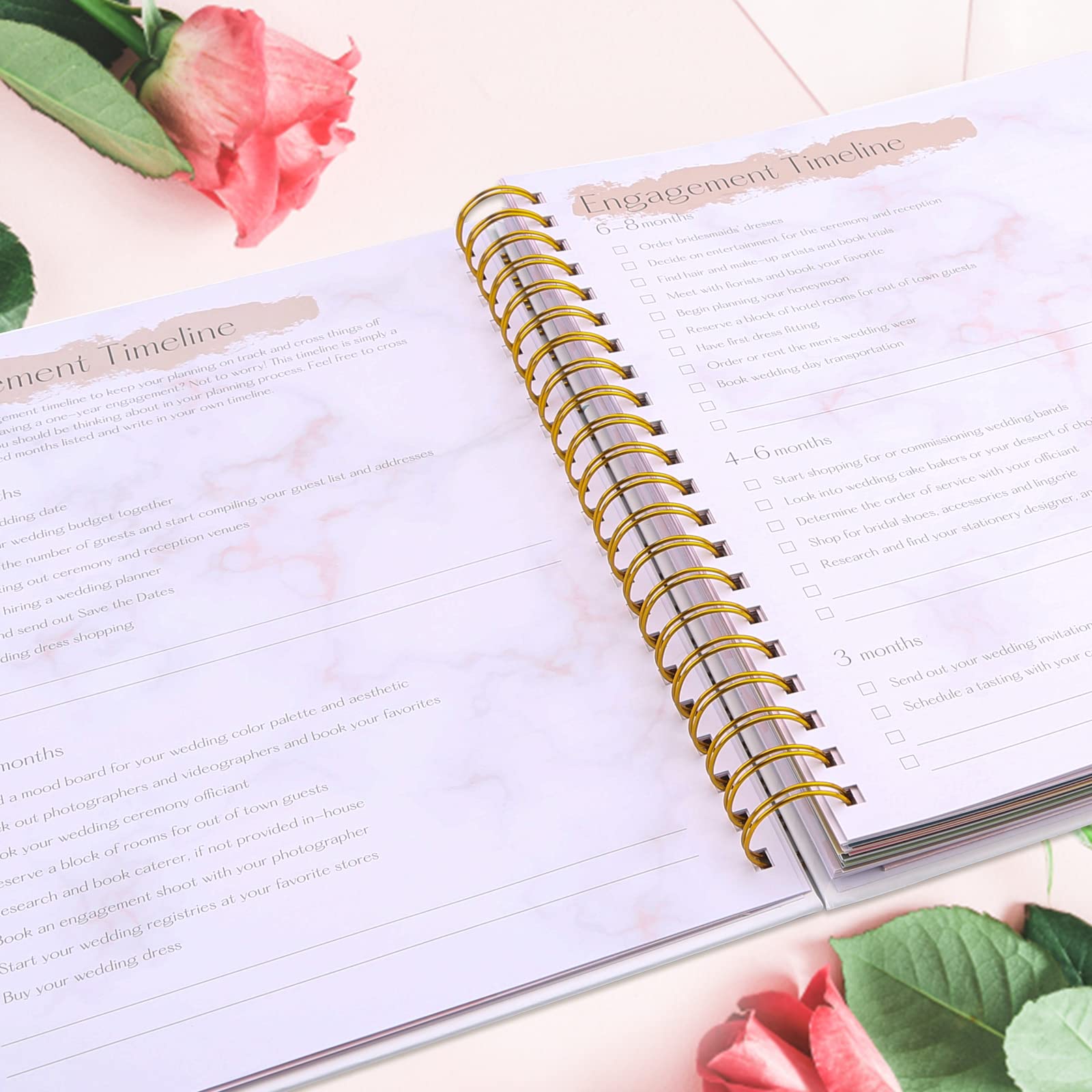 Wedding Planner Book and Organizer For The Bride,Engagement Gift for Newly Engaged Couples,Bride To Be Gifts-Planning Stickers,Pocket Folder,Ballpoint Pen and Card.
