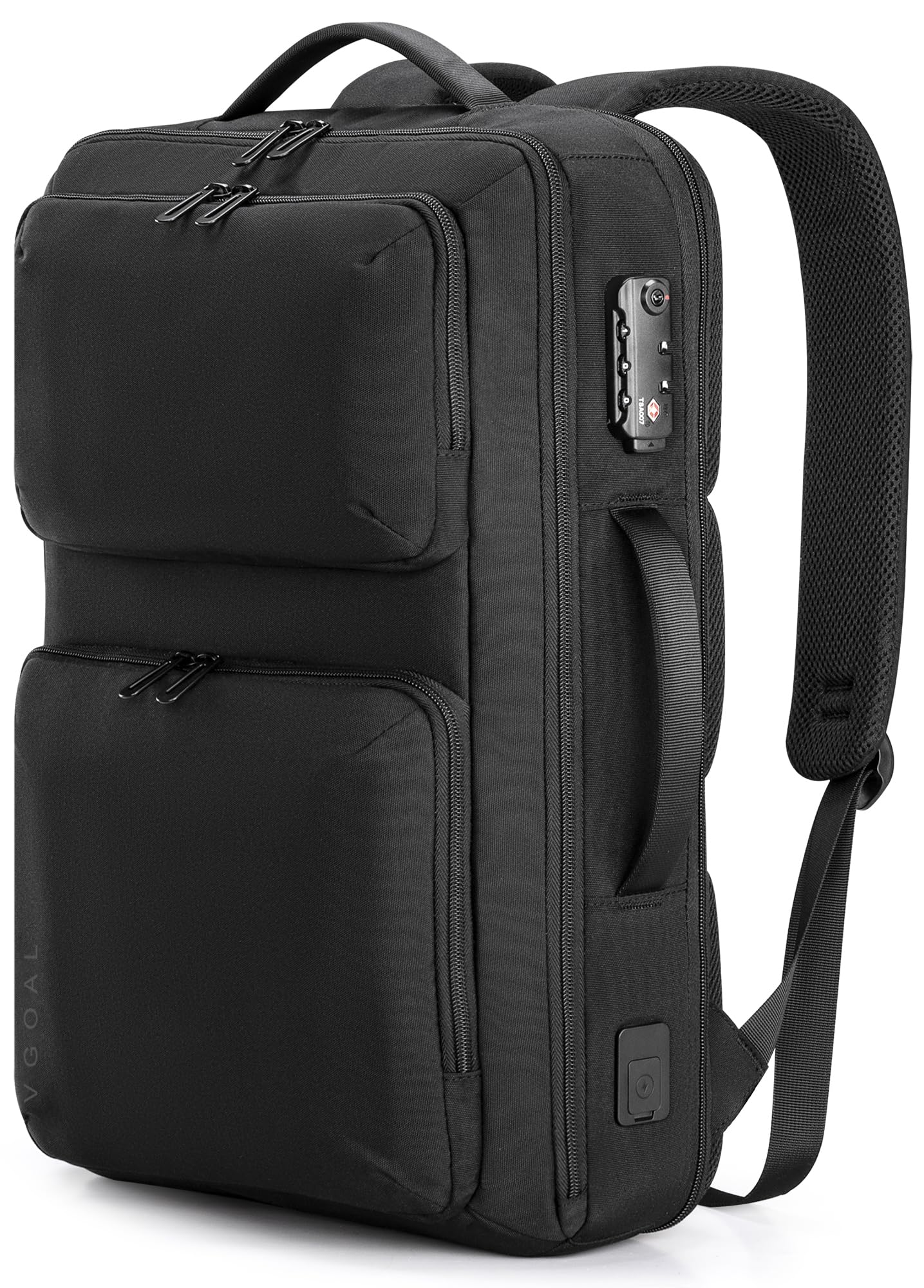 VGOAL 3 in 1 Laptop Backpack, 17.3 Inch Computer Bag Travel Casual Daypack Hiking Backpacks Lightweight Waterproof Backpack with USB Port for Men and Women (BLACK)