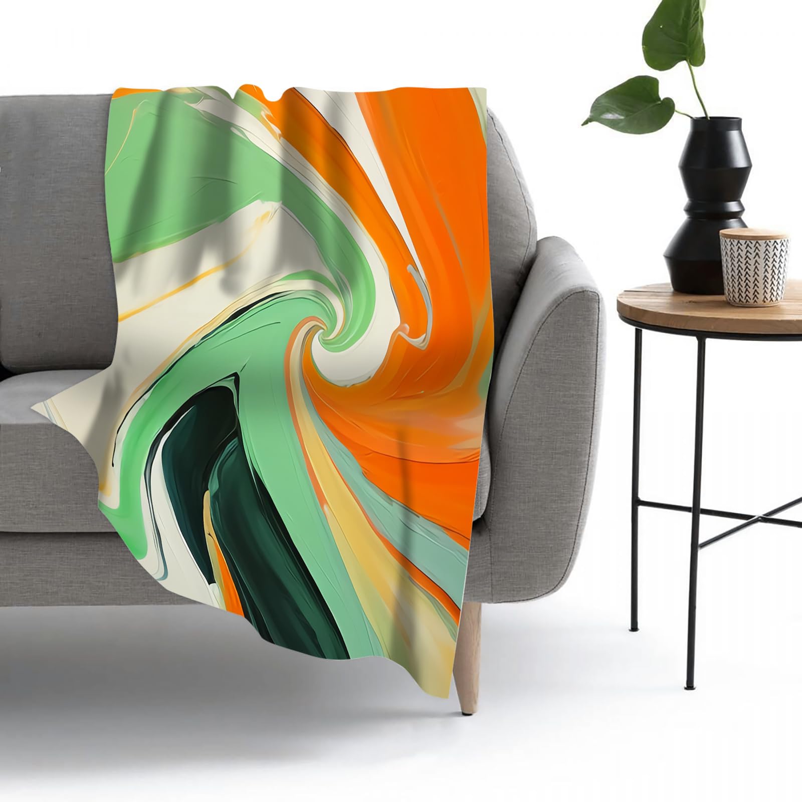 POSLAB Super Soft Throw Blanket Aesthetics Colorful Swirl Marble Boho Printed Light Weight Plush Flannel Blankets Living Room Sofa Beding for Adults for All Season