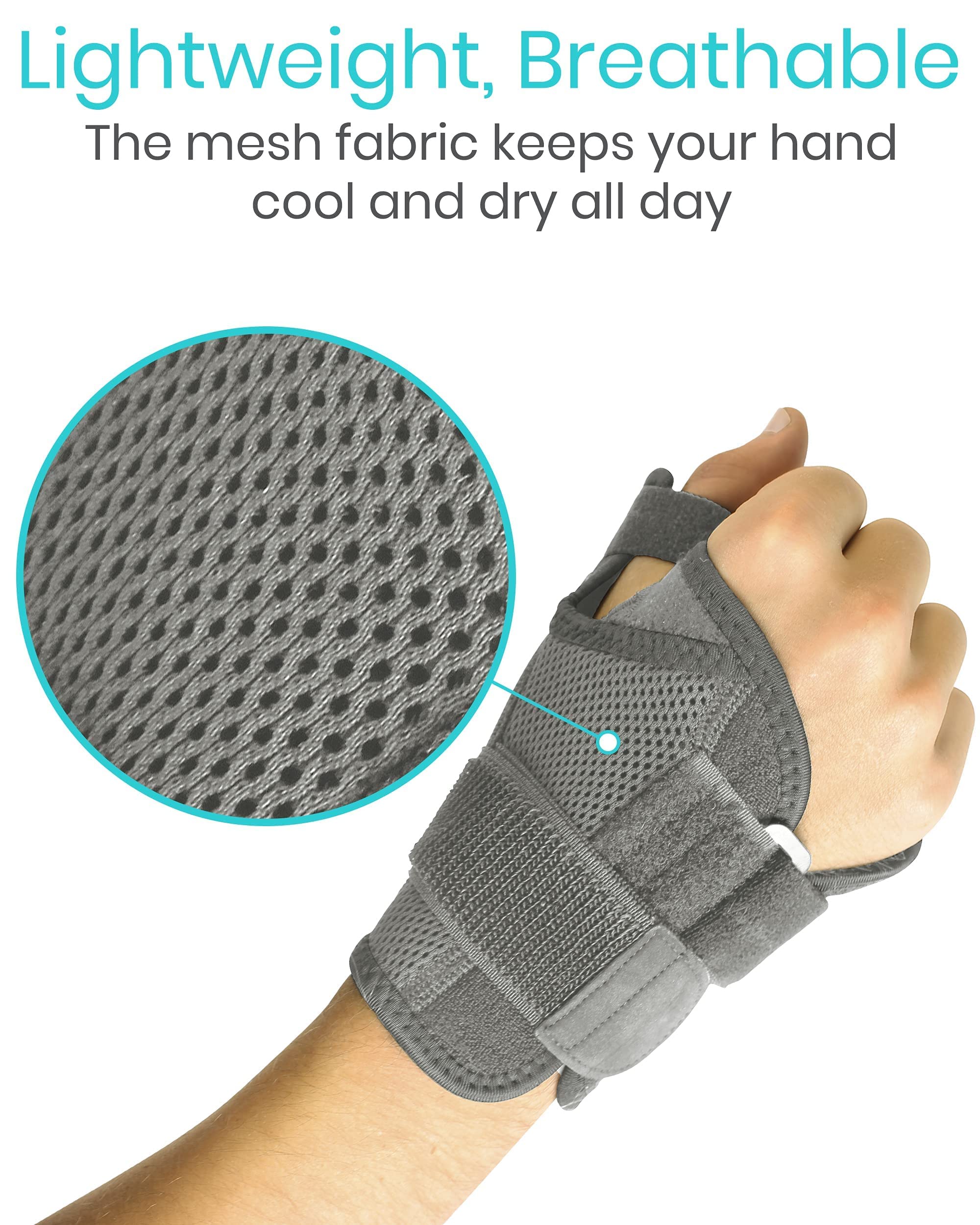 Vive Thumb & Wrist Brace for Right or Left Hand - Spica Splint Brace for Carpal Tunnel, Tendonitis, & Arthritis in Hands or Fingers - Compression Support for Women Men - Stabilizer Relief for Bowling