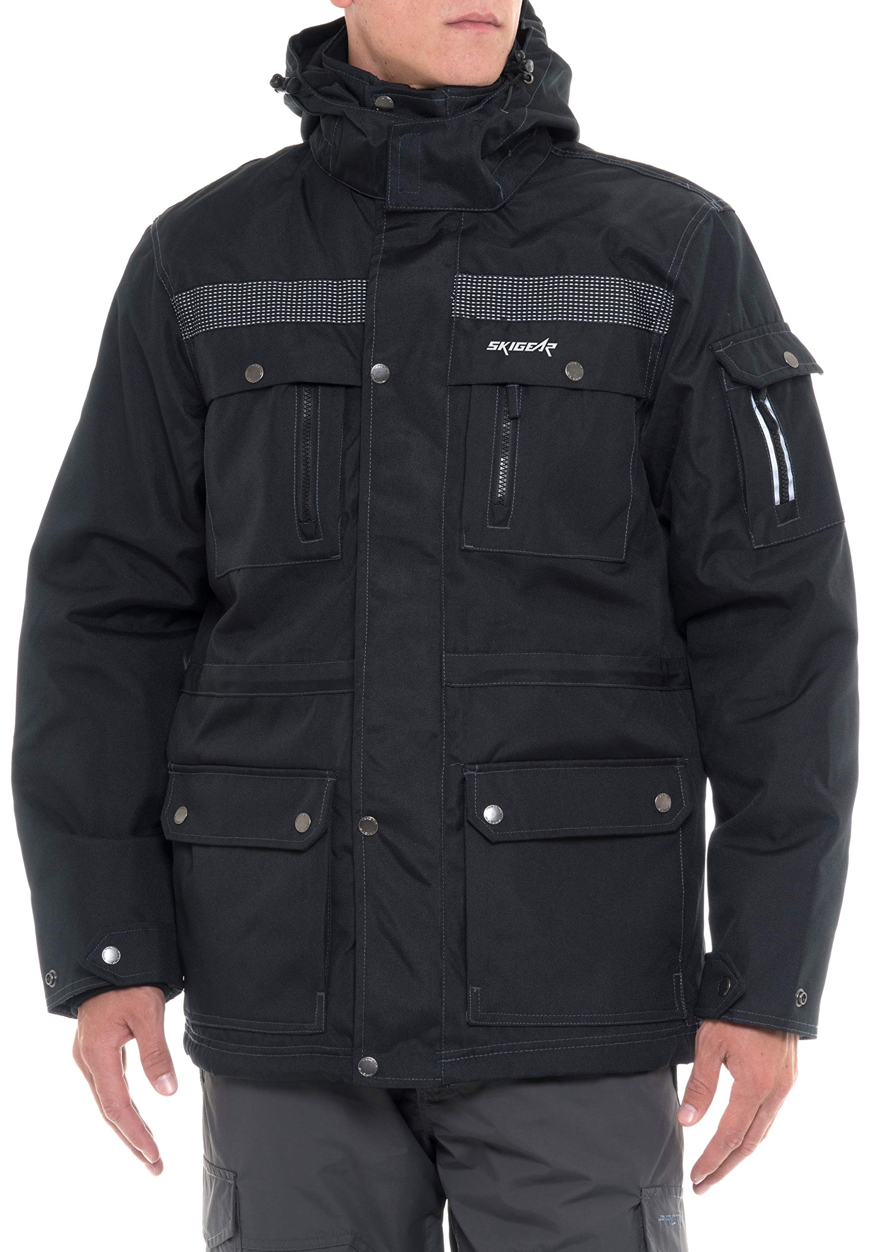 SkiGear Men's Performance Tundra Jacket With Added Visibility, A6 Camo Black, Medium