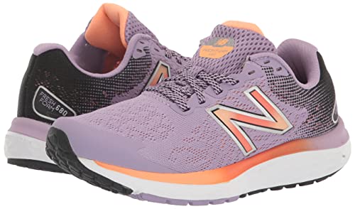 New Balance Women's Fresh Foam 680 V7 Running Shoe, Raw Amethyst/Black/Vibrant Orange, 9.5