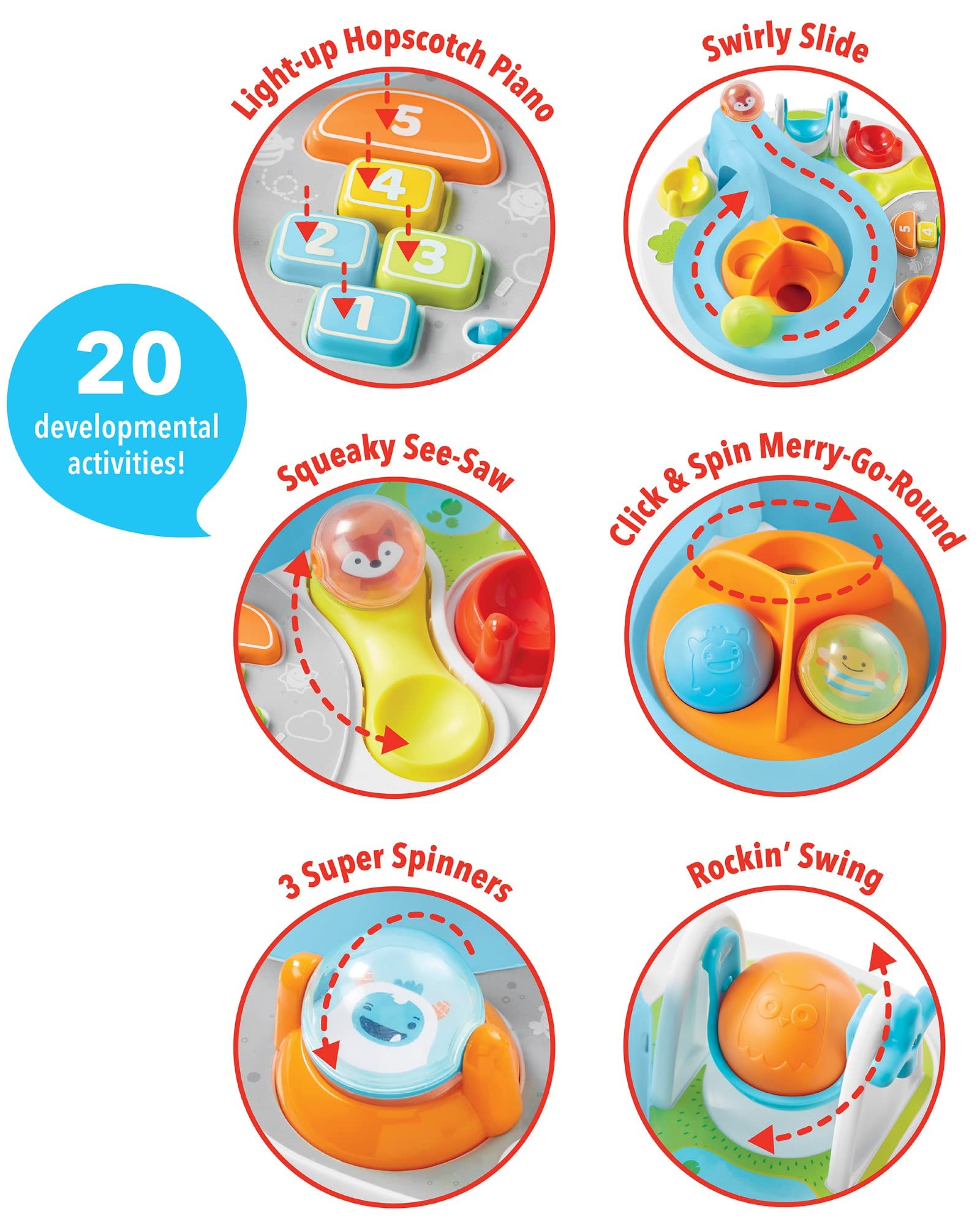 Skip Hop Let's Roll 2-in-1 Baby Activity Table, Explore & More