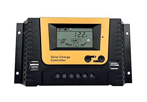 SOGTICPS 40A Charge Controller, PWM Solar Intelligent Controller Fit for Max 1920W Solar Power 12V 24V 36V 48V Lithium/AGM/Gel/Flooded Battery