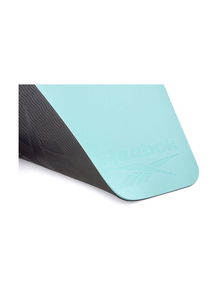 Reebok Double-Sided Yoga Mat - Lightweight, Compact, Rollable, and Cushioned Supportive Workout Mat for Yoga, Pilates, and General Exercise - Non Slip Base with Reversible Design - 6mm, Blue