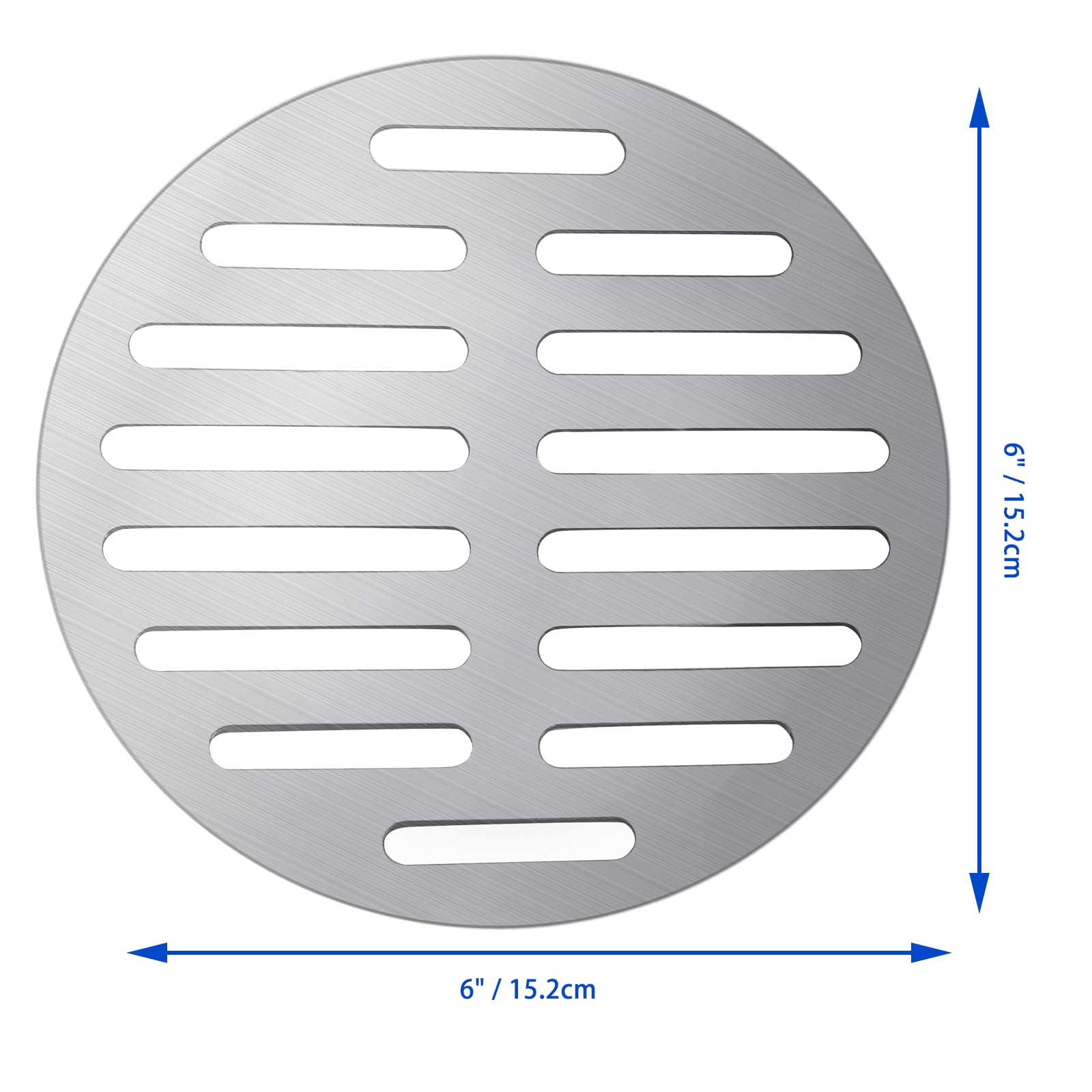 Vonty Stainless Steel Round Floor Drain Cover 6 Inch 14 Holes Silver Tone