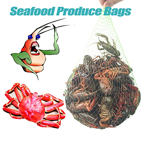 STAYWILD 100 PCS Onion Potato Garlic Storage Bag-20 Inch Seafood Boil Bags | Fruit Vegetables Reusable Mesh Produce Storage Bags | Mesh Cooking Boil Bags for Crab Clam Shellfish Crawfish