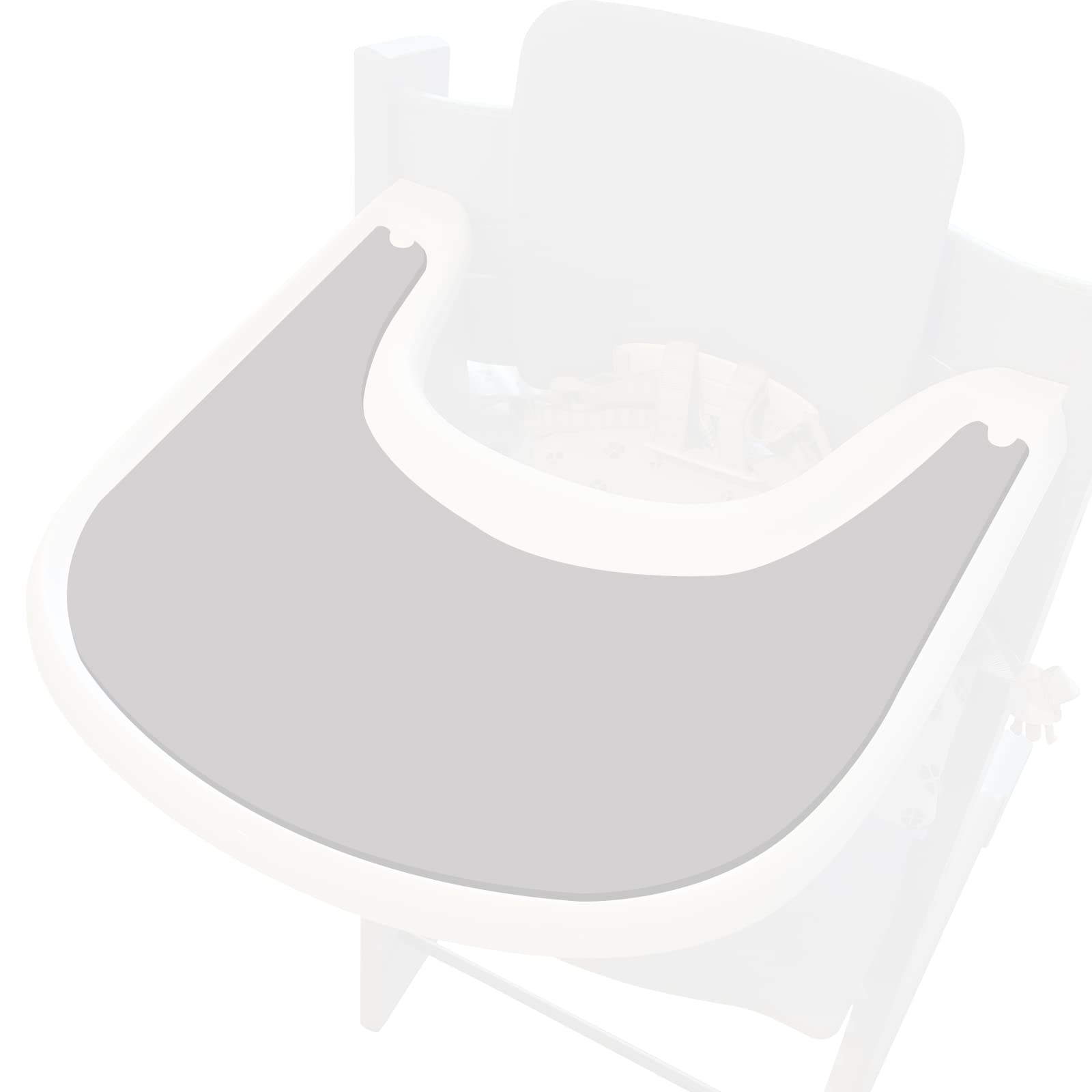 Smooth High Chair Hard Tray Mat Placemat for Stokke Tripp Trapp Chair - Solves Suction Plate Adhesion Issues with Sticky Dots