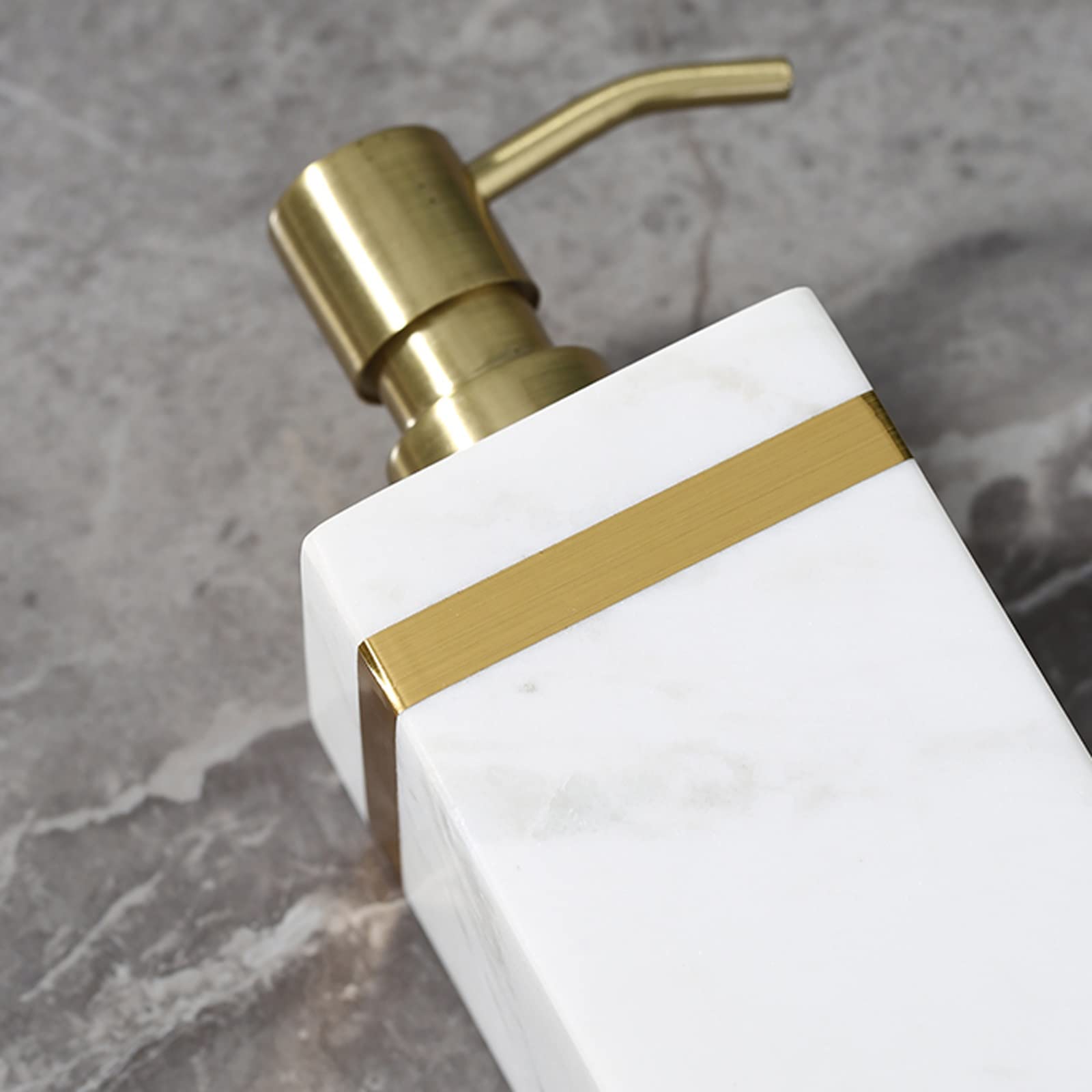 Soap Dispenser Marble Soap Dispenser with Metal Pump for Bathroom Kitchen Countertop Lotion and Liquid Dispenser Soap Bottle Bathroom Soap Dispenser