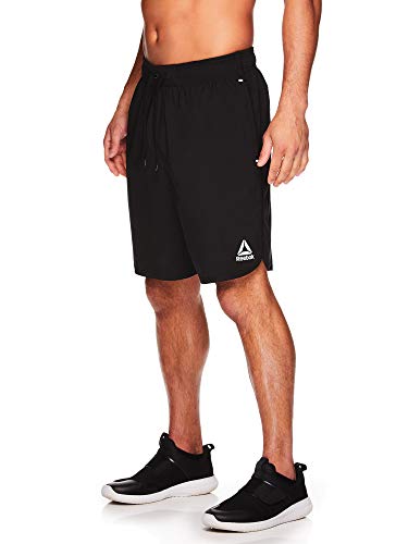 Reebok Men's Lightweight Workout Gym & Running Shorts w/Elastic Drawstring Waistband & Pockets - Paceline Black, Small