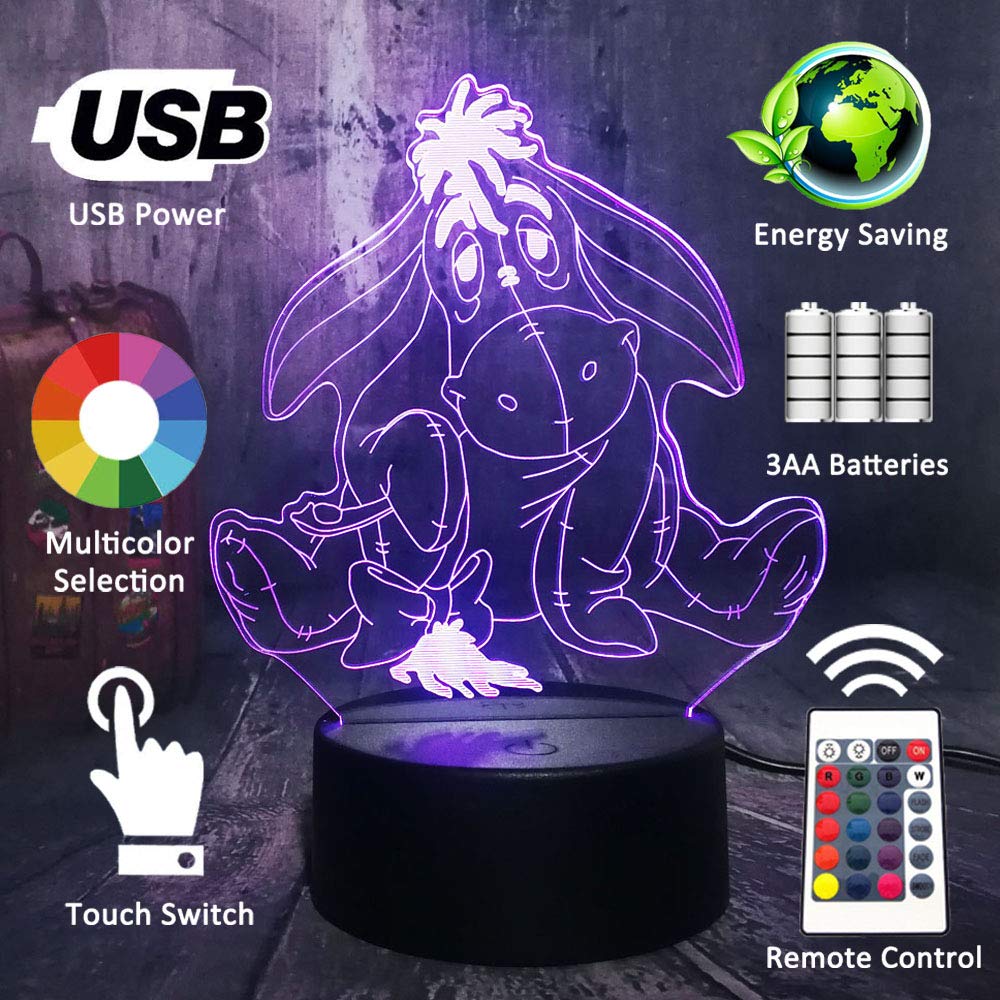 New Cute Cartoon Bear Friend 3D LED Night Light 7 Color Change Table Lamp Home Decor Holiday Kids Christmas Gift